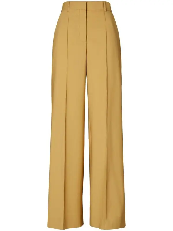 Tory Burch Wide-leg Wool Trousers - Yellow