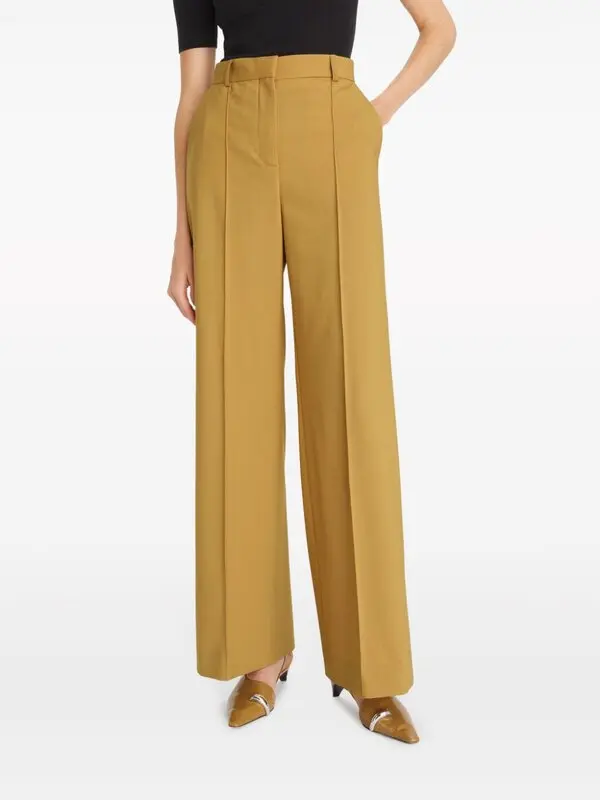 Tory Burch Wide-leg Wool Trousers - Yellow