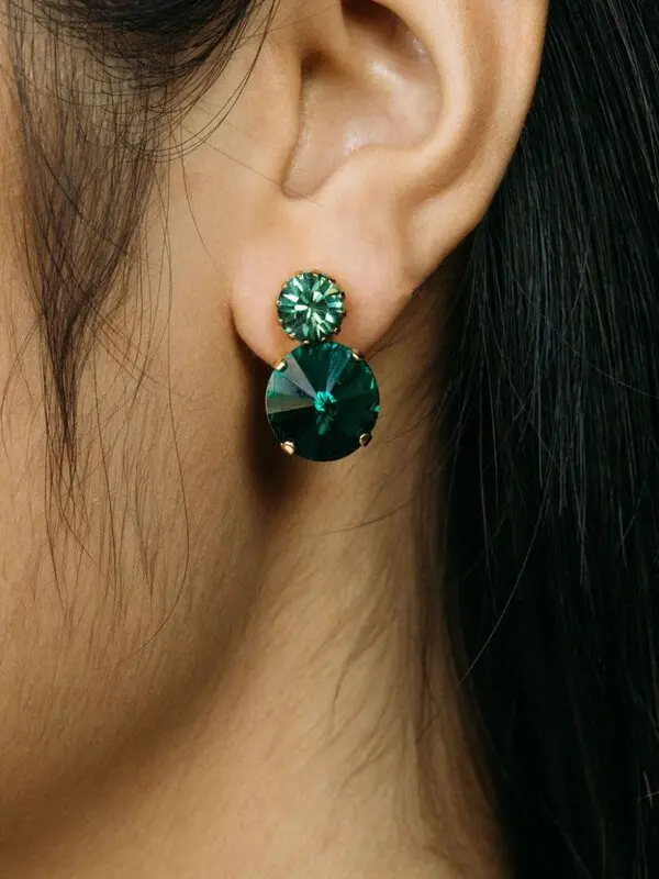 JENNIFER BEHR Myrla Crystal Earrings - Green