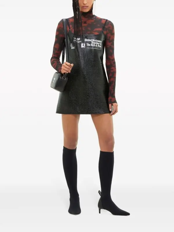 COURREGES Text-print Textured Minidress