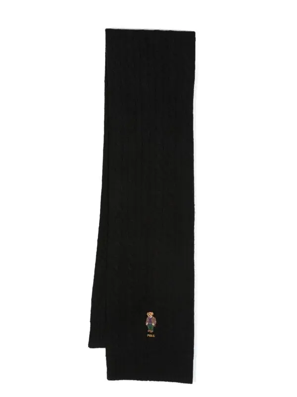 Polo Ralph Lauren Polo Bear Cable-knit Scarf - Black