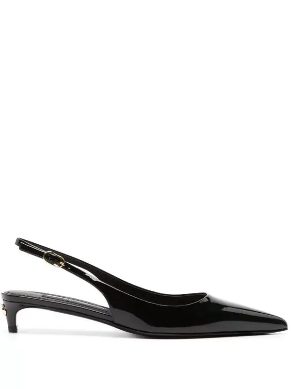 Dolce & Gabbana 40mm Patent Slingback Pumps - Black