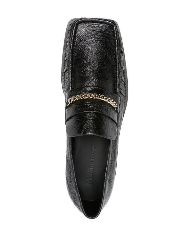 Martine Rose Chain-Detail Leather Loafers - Black - 20% Off