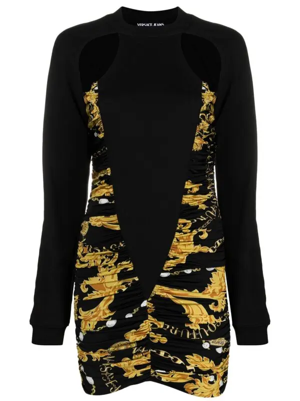 Versace Logo-print Cut-out Minidress