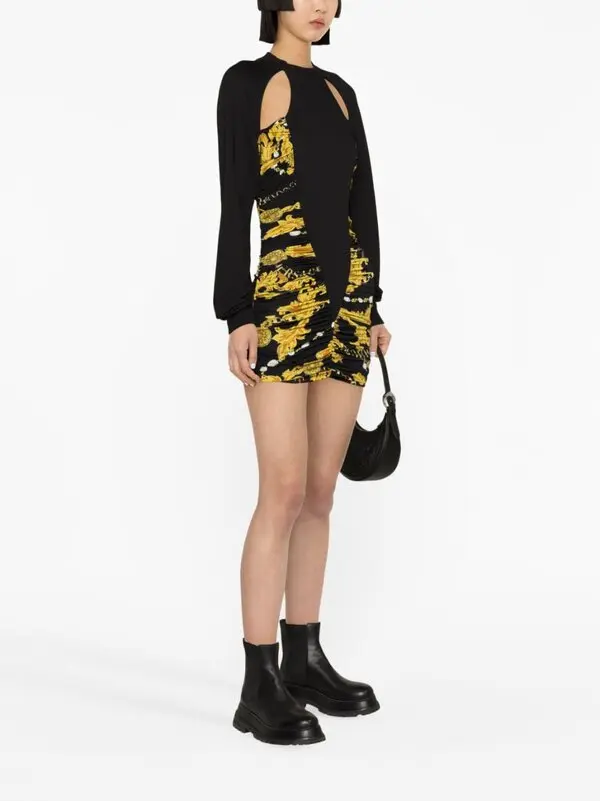 Versace Logo-print Cut-out Minidress