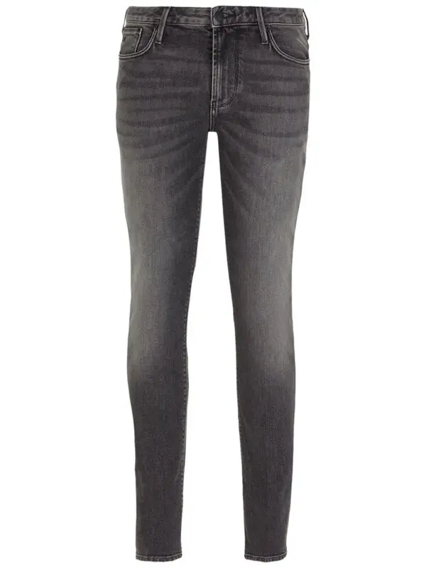 Emporio Armani Low-rise Slim-fit Jeans - Black