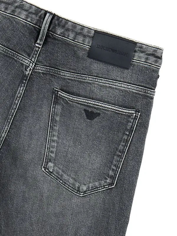 Emporio Armani Low-rise Slim-fit Jeans - Black