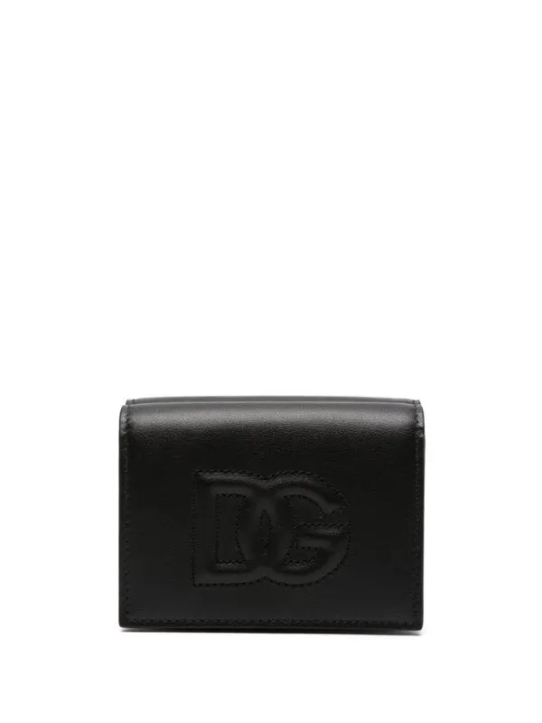 Dolce & Gabbana Embossed-logo Leather Wallet - Black