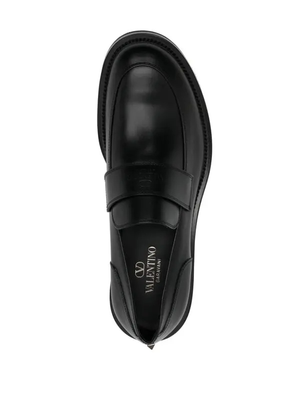 Valentino Garavani Logo-debossed Leather Loafers