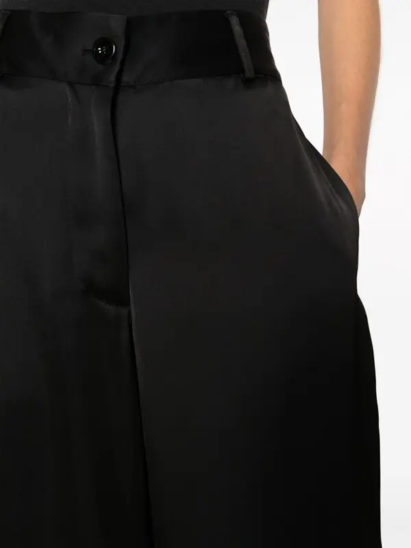 JIL SANDER High-waisted Wide-leg Trousers - Black