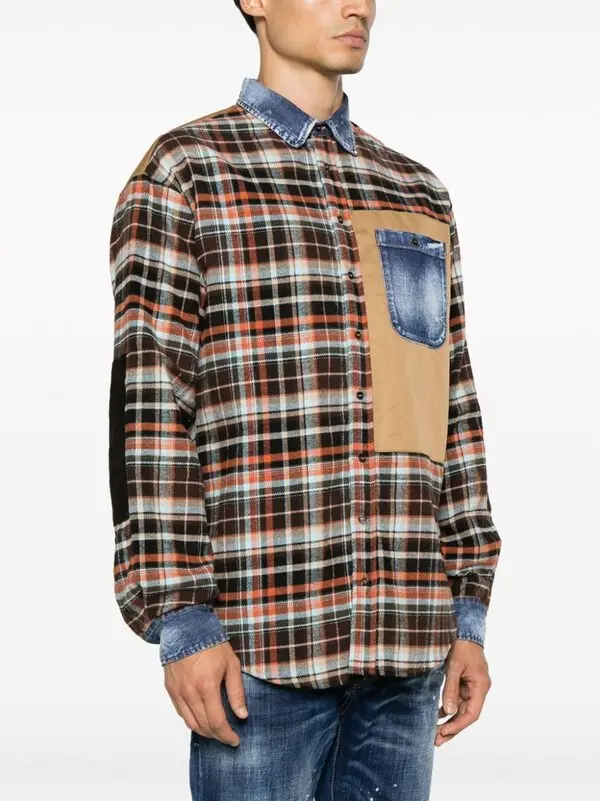 Dsquared2 Denim-details Check-pattern Shirt