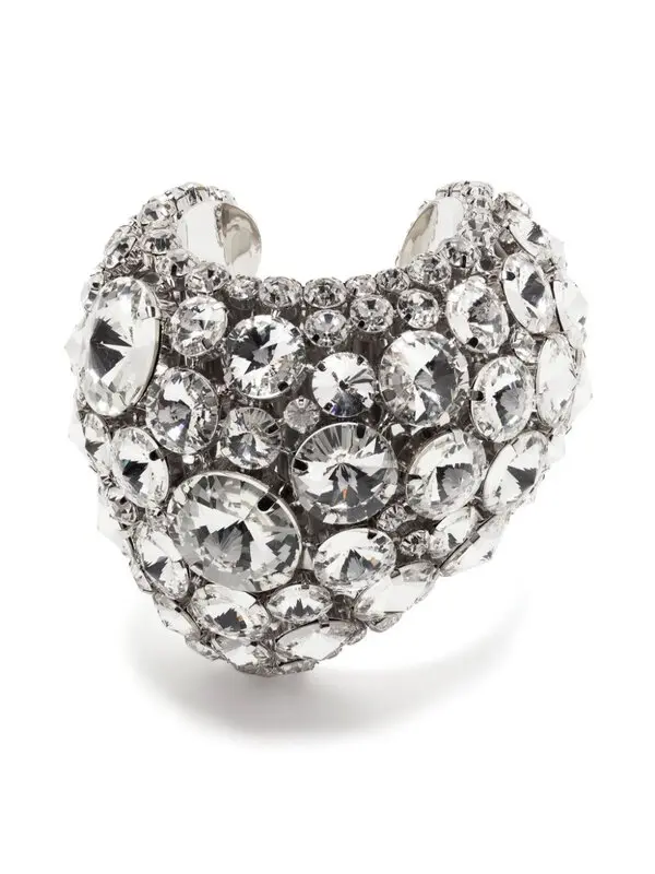 AREA Crystal Bone Cuff Bracelet - Silver