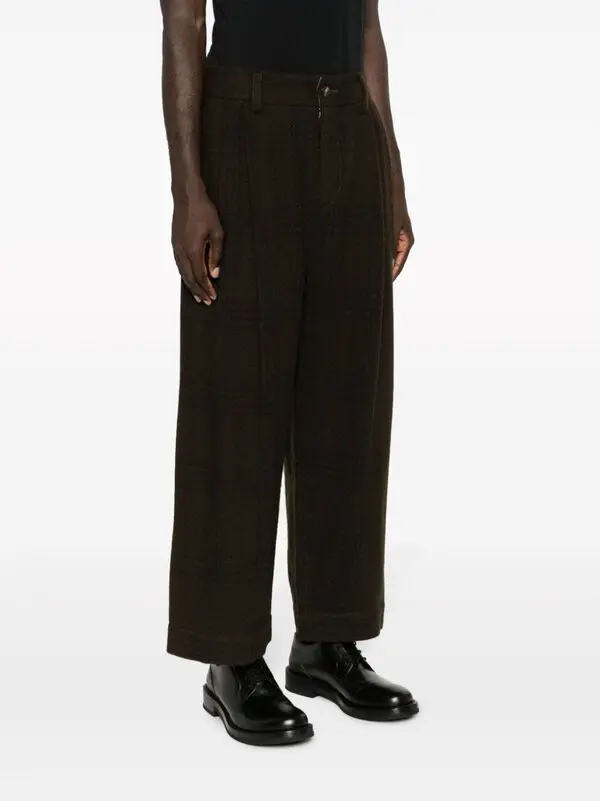 ZIGGY CHEN Plaid Wide-leg Trousers - Green