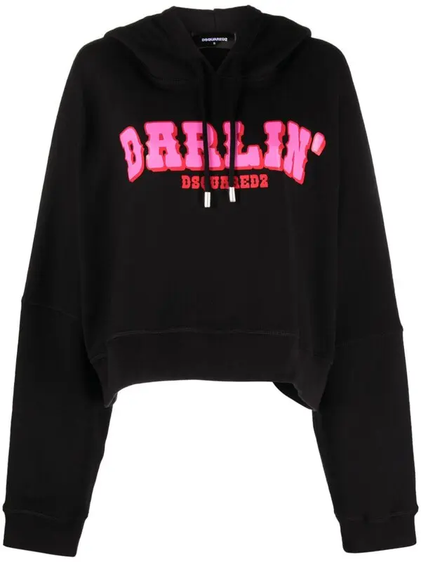 Dsquared2 Logo-print Cotton Hoodie - Black
