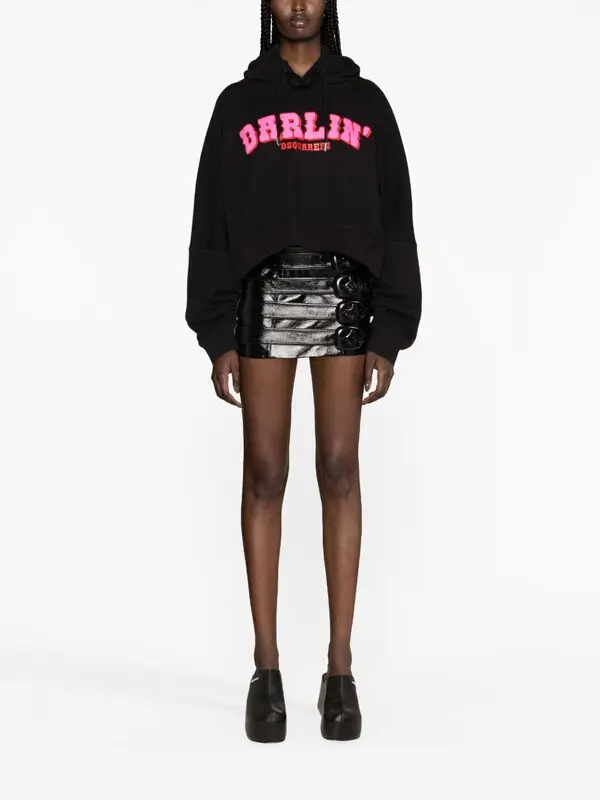 Dsquared2 Logo-print Cotton Hoodie - Black