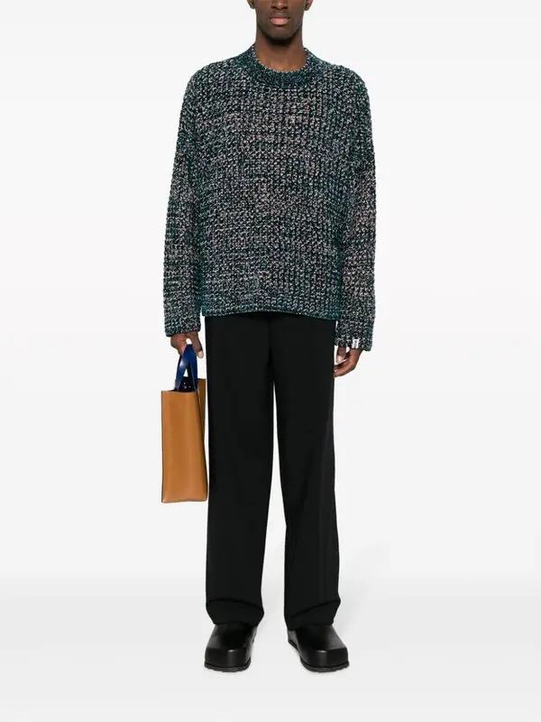 BONSAI Logo-patch Mélange-knit Jumper