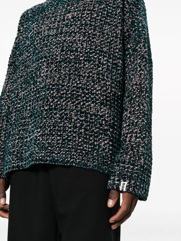 BONSAI Logo-patch Mélange-knit Jumper
