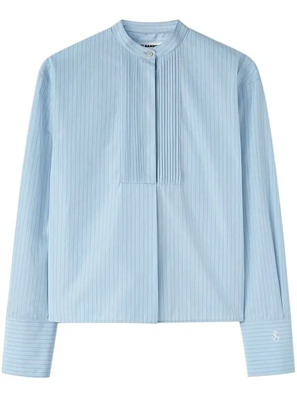 JIL SANDER Striped Cotton Shirt - Blue