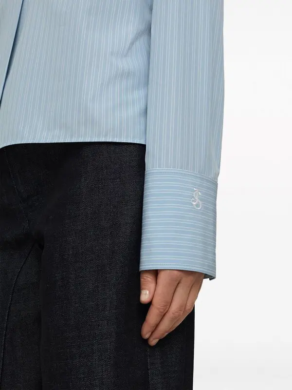 JIL SANDER Striped Cotton Shirt - Blue