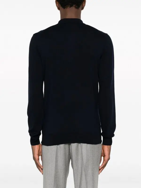 Corneliani Virgin Wool Polo Shirt - Blue