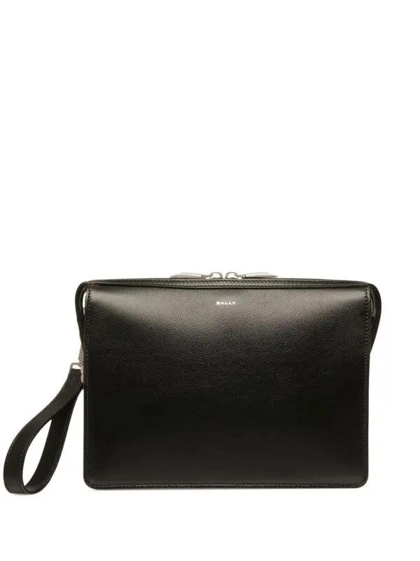 Bally Ribbon Leather Clutch Bag - Black