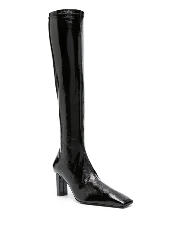 COURREGES 80mm Knee-high Leather Boots