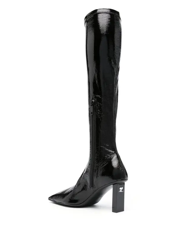 COURREGES 80mm Knee-high Leather Boots
