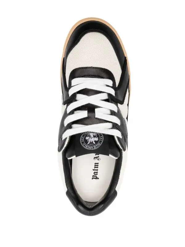 Palm Angels University Panelled Leather Sneakers - White
