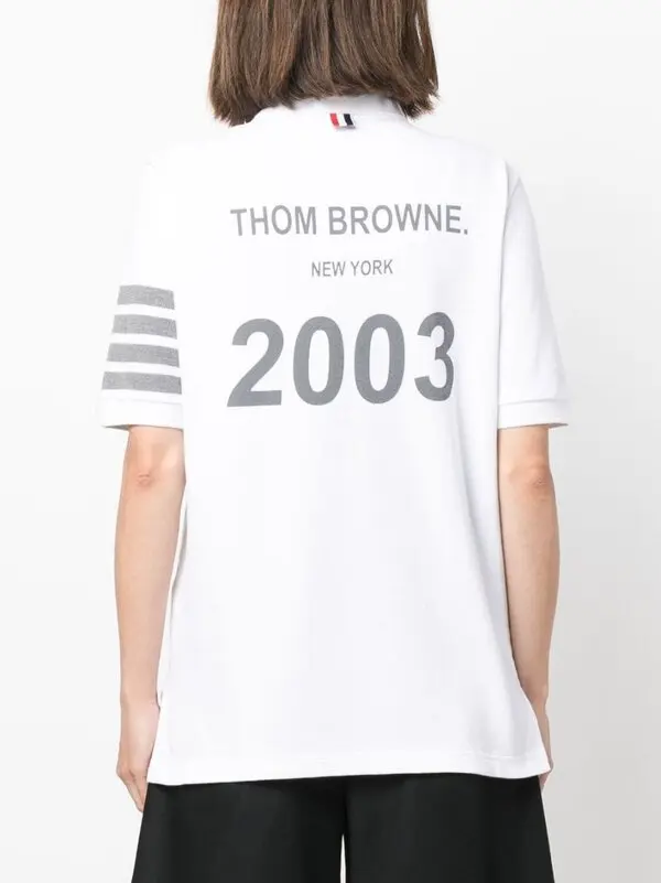 Thom Browne 4-bar Stripe 2003-print Polo Shirt