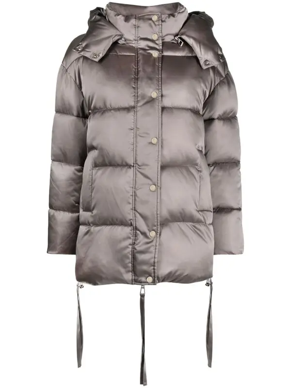 P.a.r.o.s.h Satin-finish Padded Coat - Grey