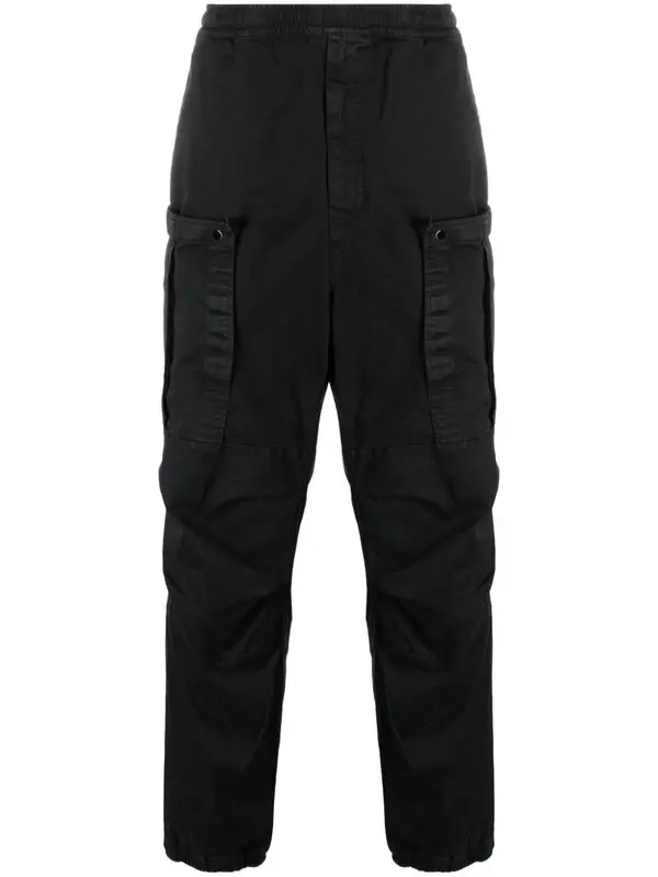 Stone Island Cotton Cargo Trousers - Black