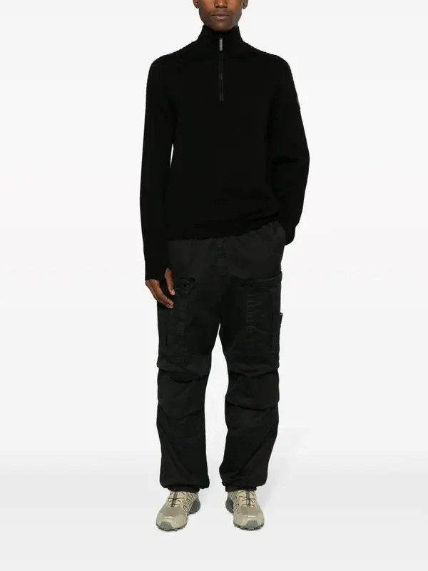 Stone Island Cotton Cargo Trousers - Black