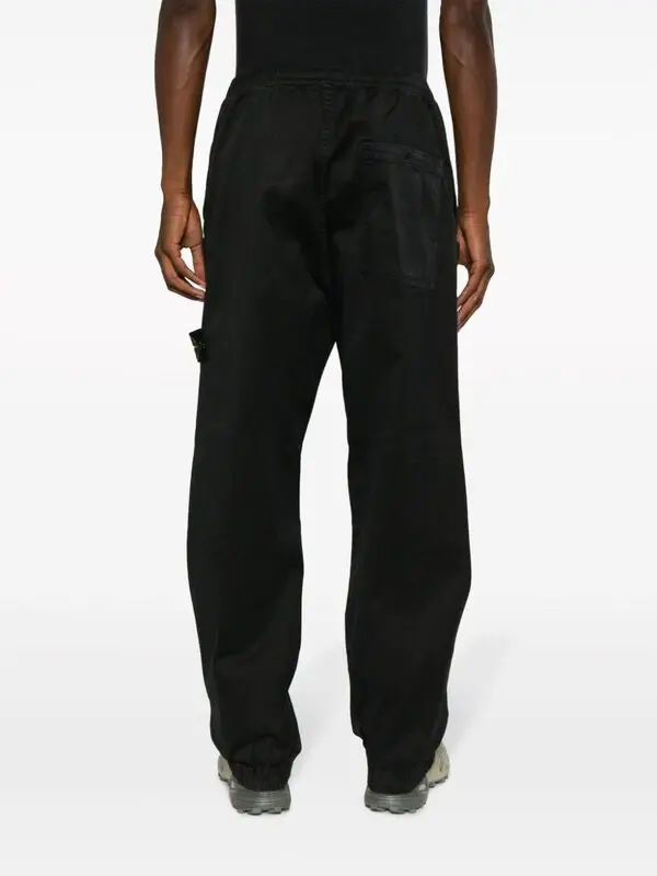 Stone Island Cotton Cargo Trousers - Black