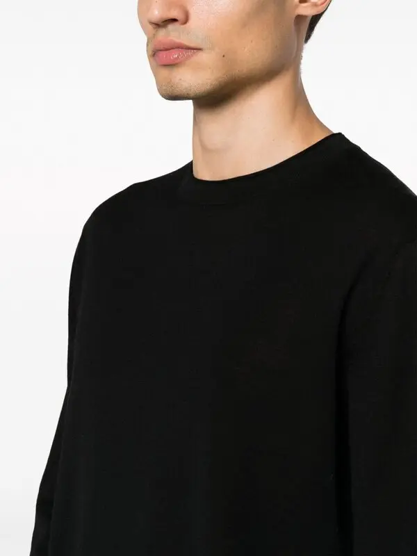 BALLANTYNE Round Neck Wool Jumper - Black