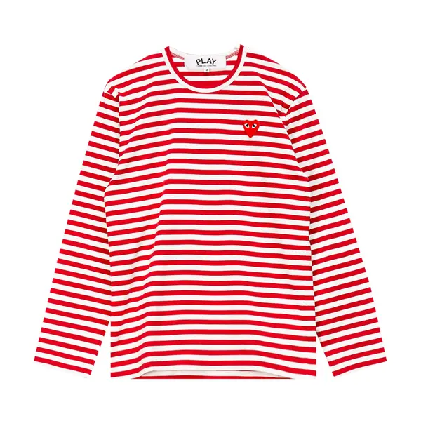 Play Comme Des Garcon Striped T-shirt - Red