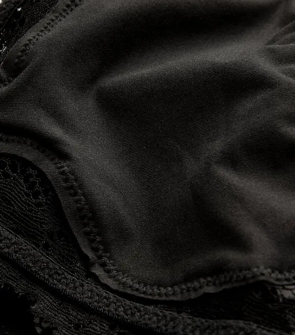SKIMS Fits Everybody Lace-trim Triangle Bralette - Black