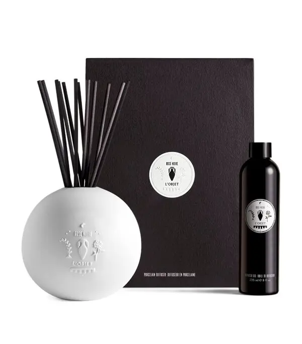 L'Objet Rose Noire Porcelain Diffuser Set