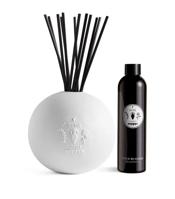 L'Objet Rose Noire Porcelain Diffuser Set