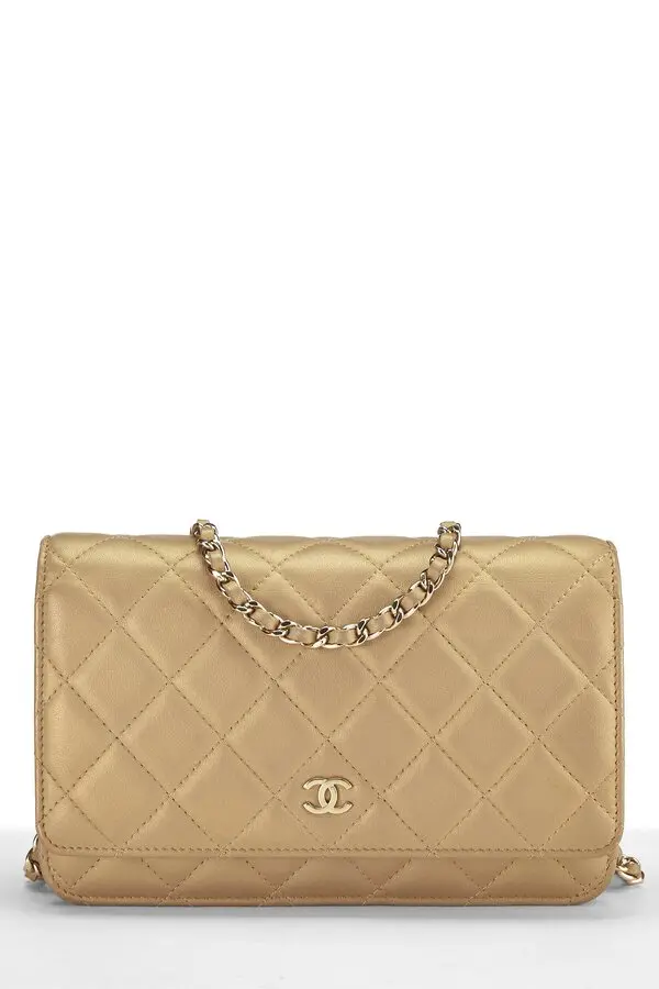 Chanel Metallic Lambskin Classic Wallet-on-chain