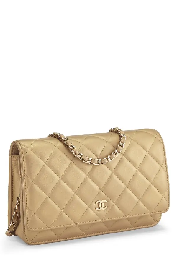 Chanel Metallic Lambskin Classic Wallet-on-chain
