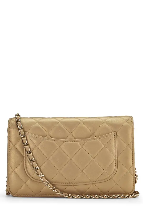 Chanel Metallic Lambskin Classic Wallet-on-chain