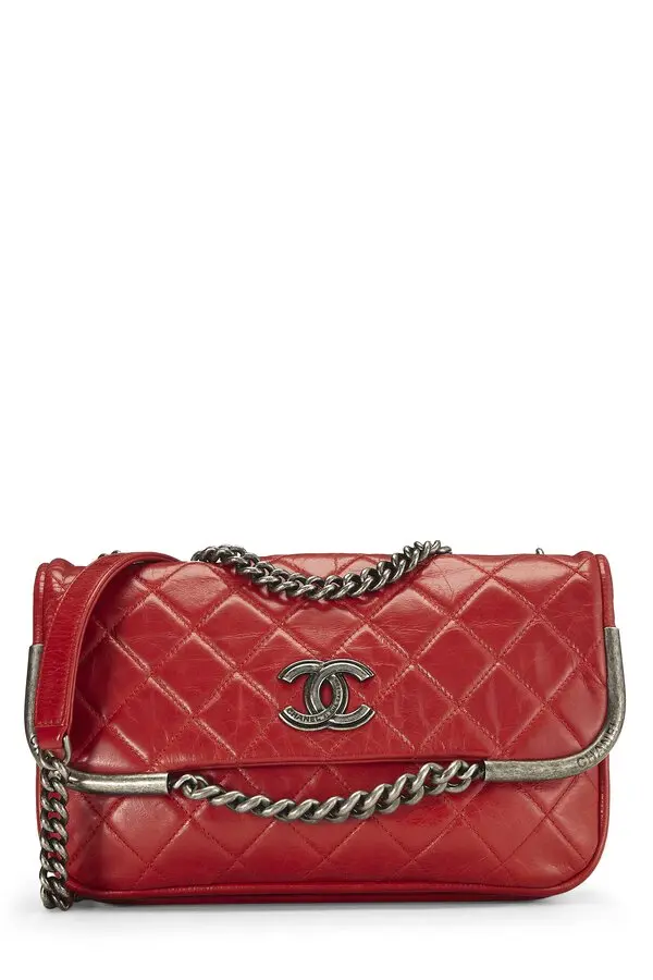 Chanel Calfskin Front Chain Flap Bag