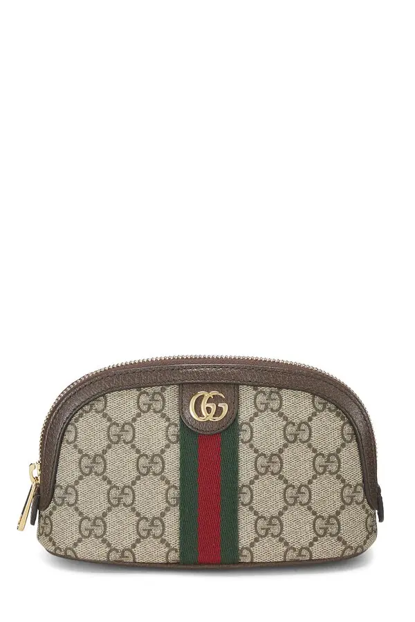 Gucci Gg Supreme Ophidia Cosmetic Case - Brown