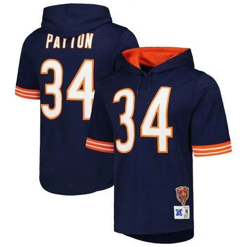 Mitchell & Ness Walter Payton Chicago Bears Retired Player Name & Number Mesh Hoodie T-shirt - Navy