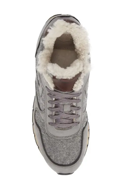 VOILE BLANCHE Julia Shearling Jogger Sneaker - Gray