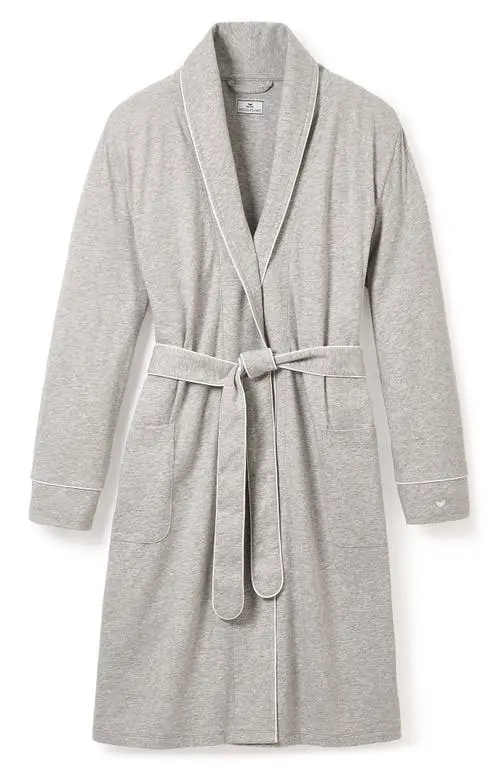 PETITE PLUME Luxe Pima Cotton Maternity Robe - Heather Grey