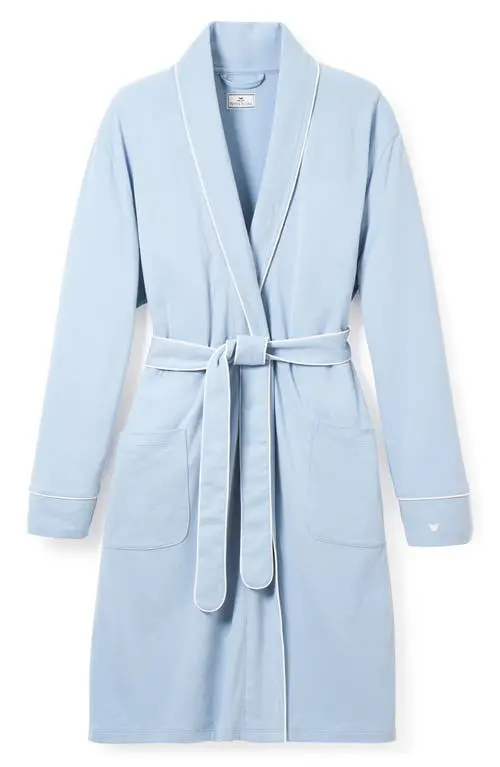 PETITE PLUME Luxe Pima Cotton Maternity Robe - Periwinkle