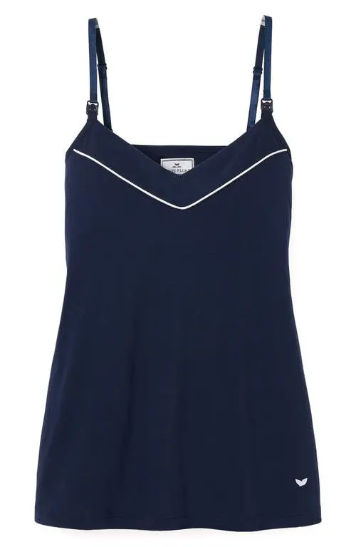 PETITE PLUME Luxe Pima Cotton Maternity/nursing Camisole - Navy