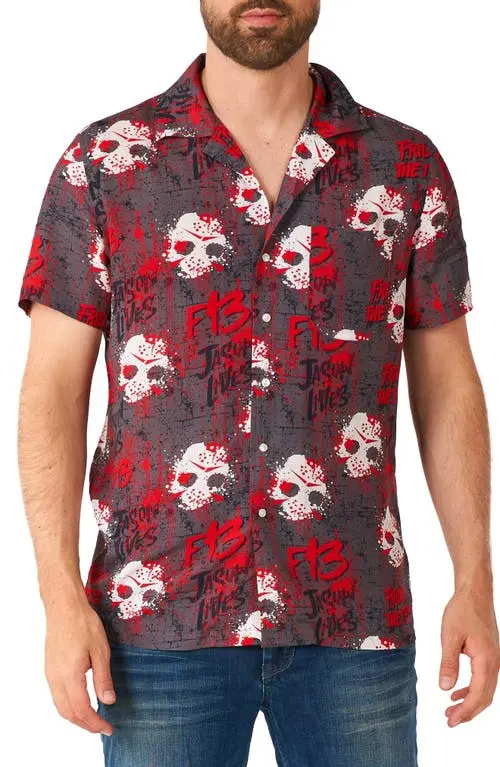 Opposuits Friday The 13th Short Sleeve Button-up Shirt - Black