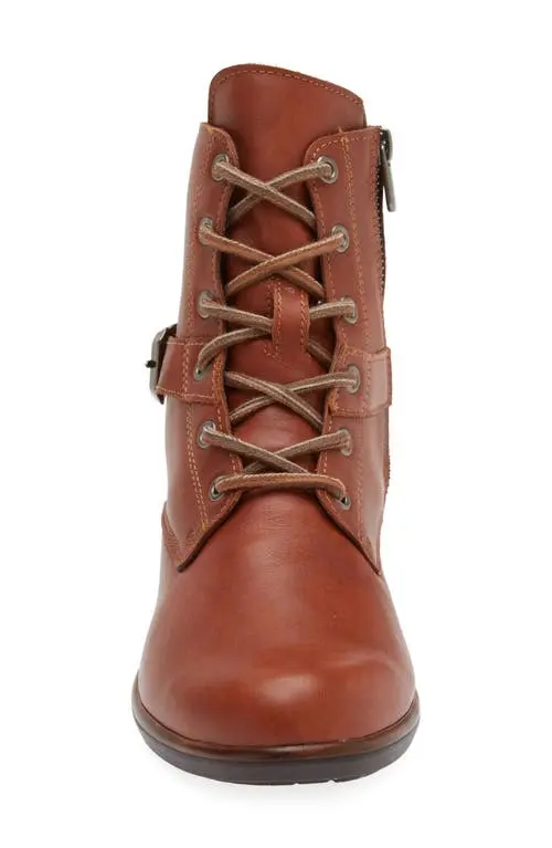 Naot Alize Zip Combat Boots - Brown Peanut Leather